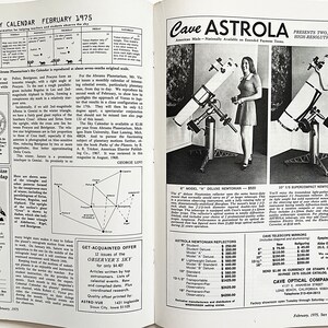 Vintage Sky and Telescope Magazine February 1975 With Questar Telescope ...