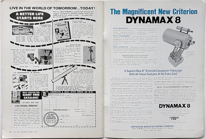 Vintage Sky and Telescope Magazine May 1973 With Questar Telescope Ad ...