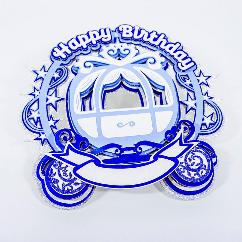 Princess Carriage Cake Topper, Personalized Princess Birthday Cake ...