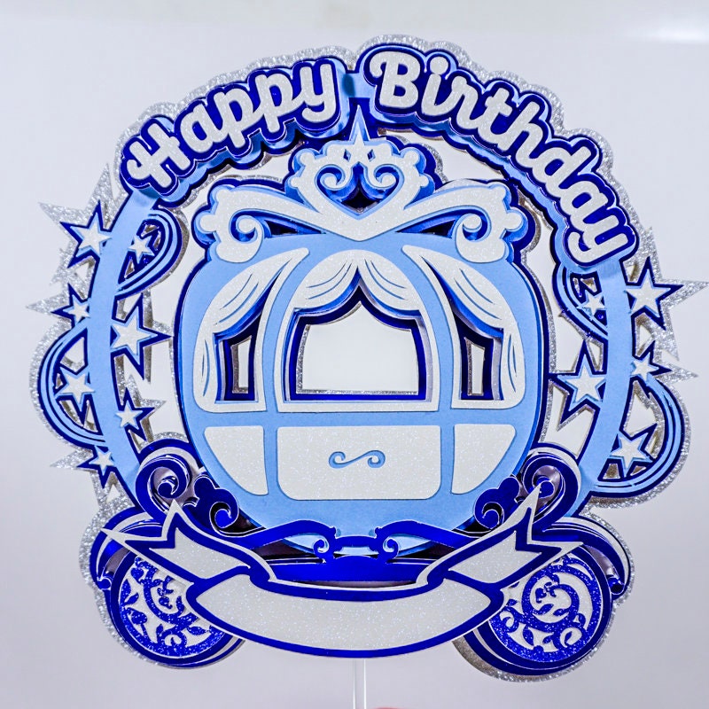 Princess Carriage Cake Topper, Personalized Princess Birthday Cake ...