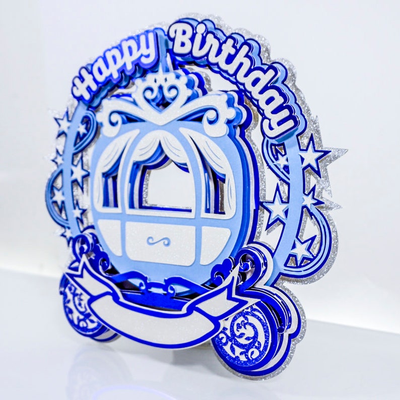 Princess Carriage Cake Topper, Personalized Princess Birthday Cake ...