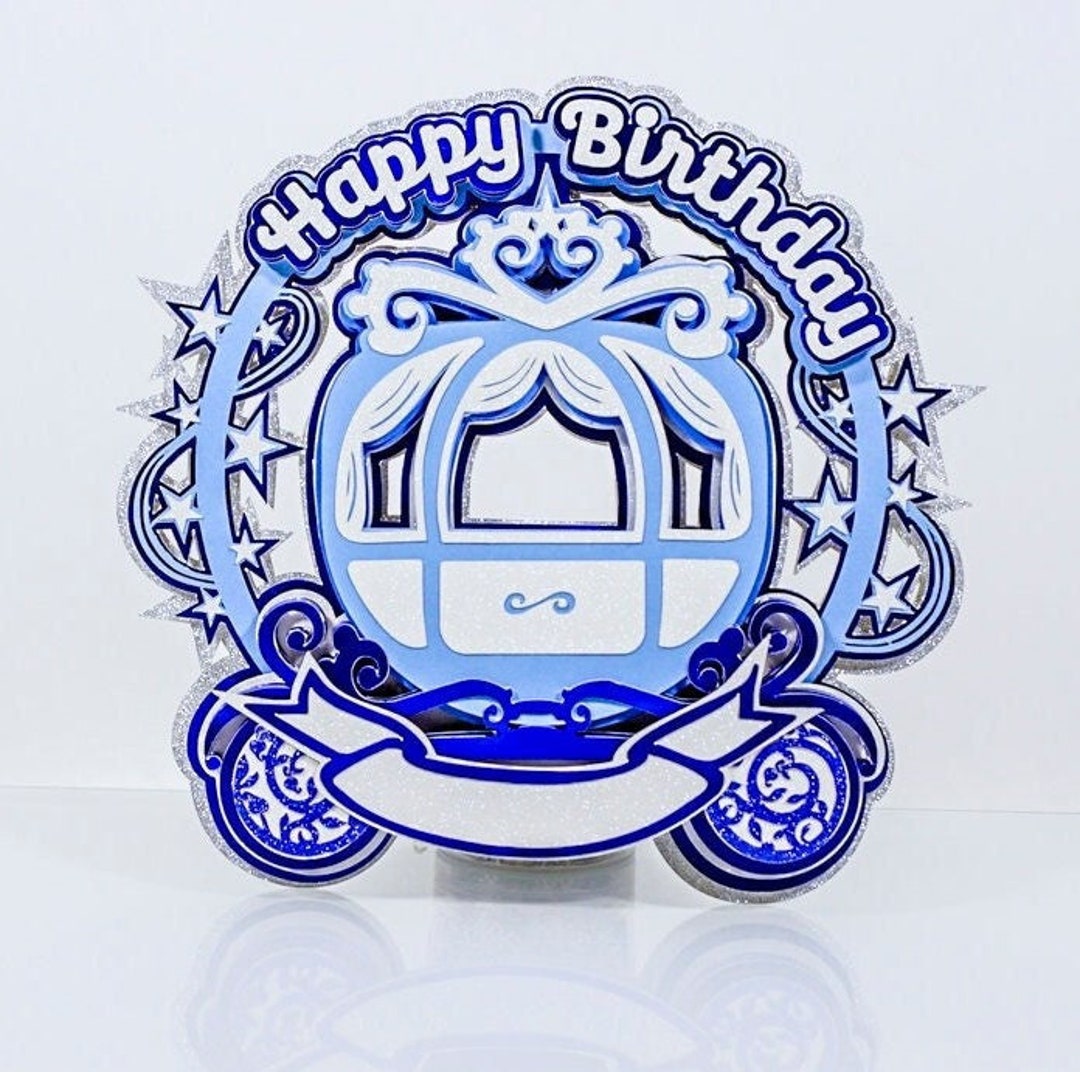 Princess Carriage Cake Topper, Personalized Princess Birthday Cake ...