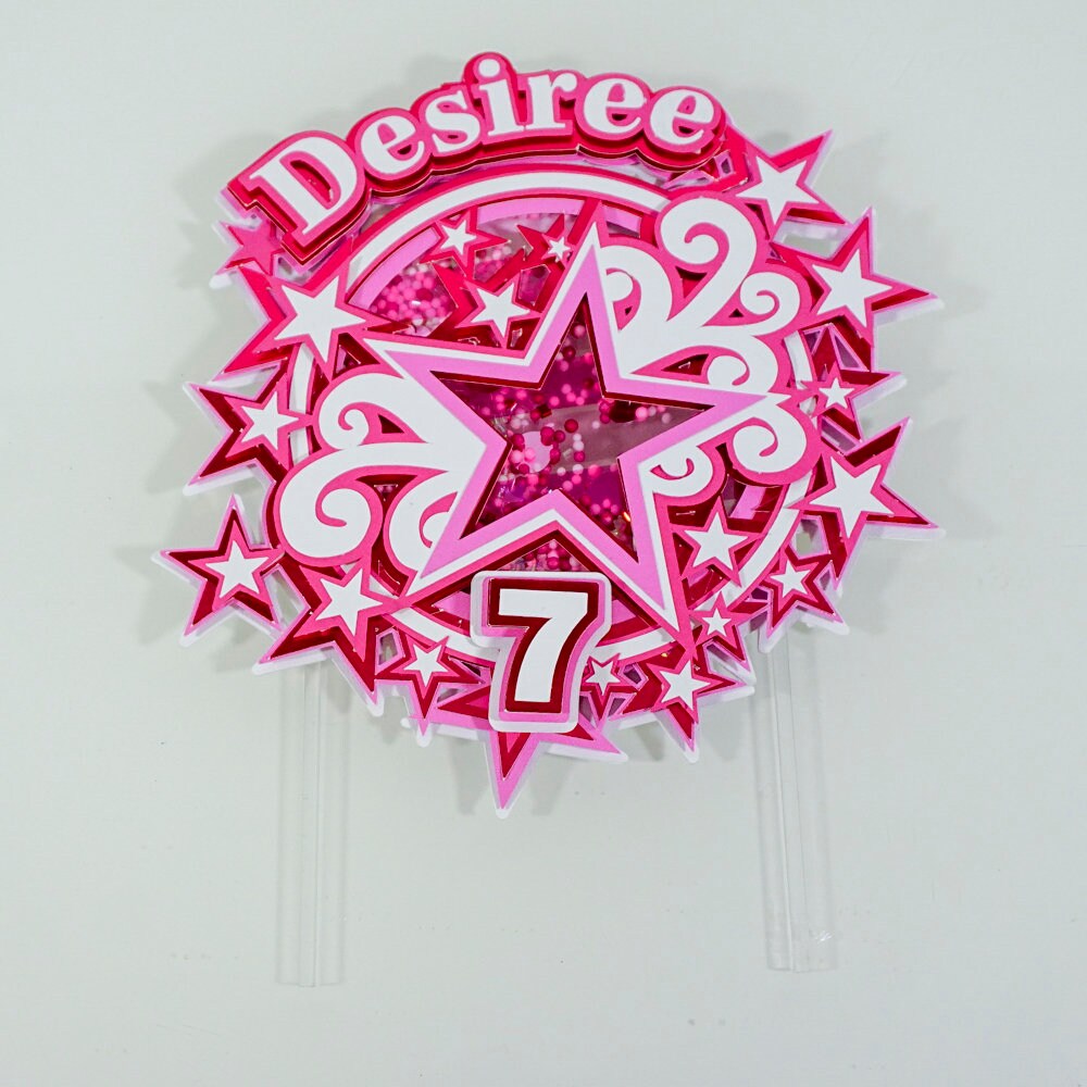 Personalized American Girl Theme Cake Topper, Star Shaker Cake Topper ...