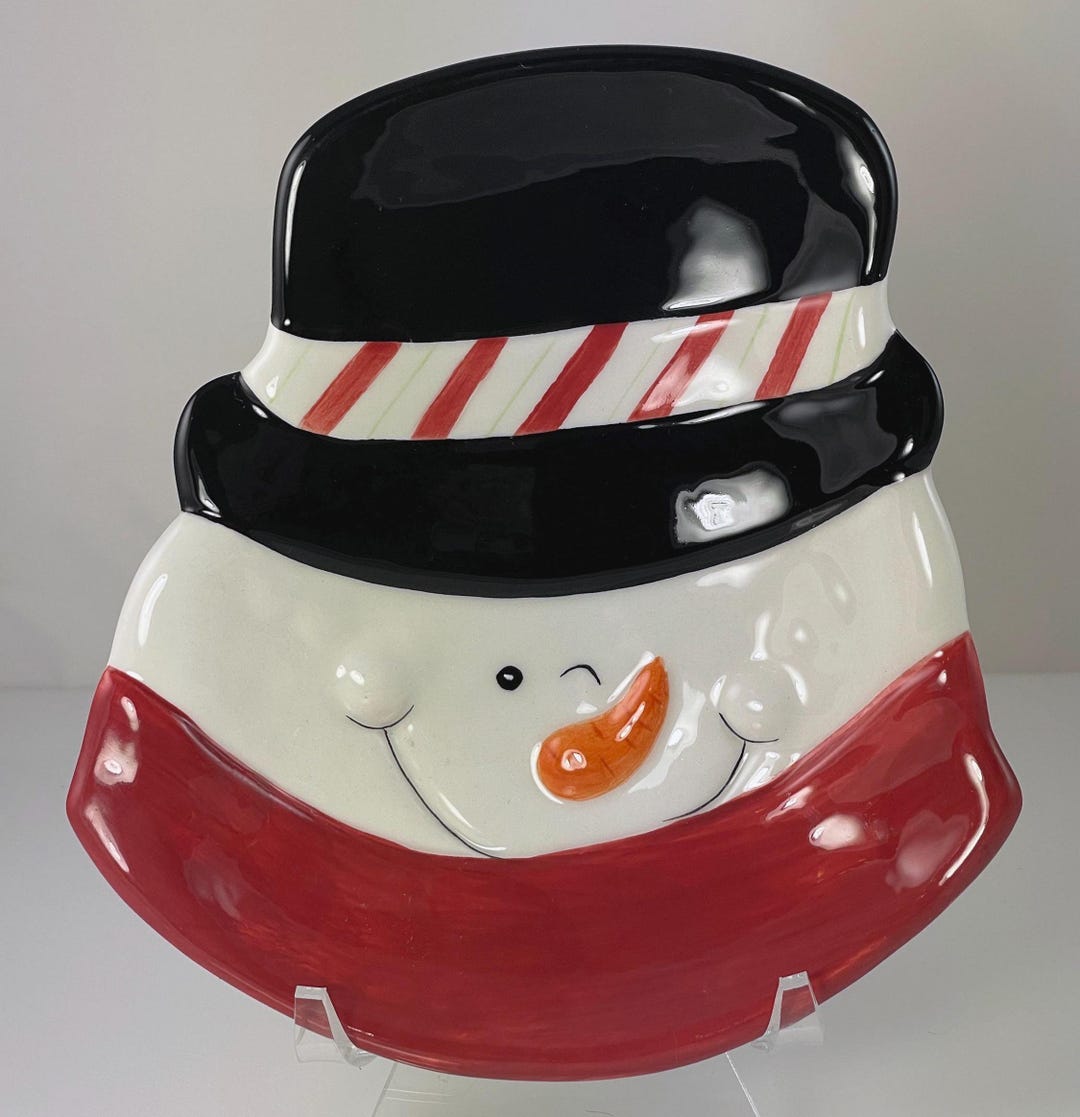 Winking Snowman Snack Plate - Etsy