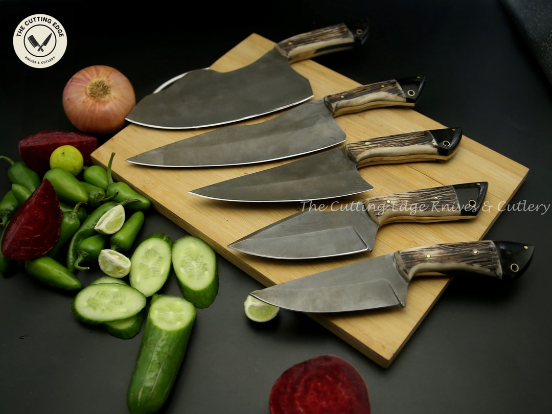 Artisan Crafted Chef Knife Set, Handmade Custom Kitchen Knife Set, 5 ...