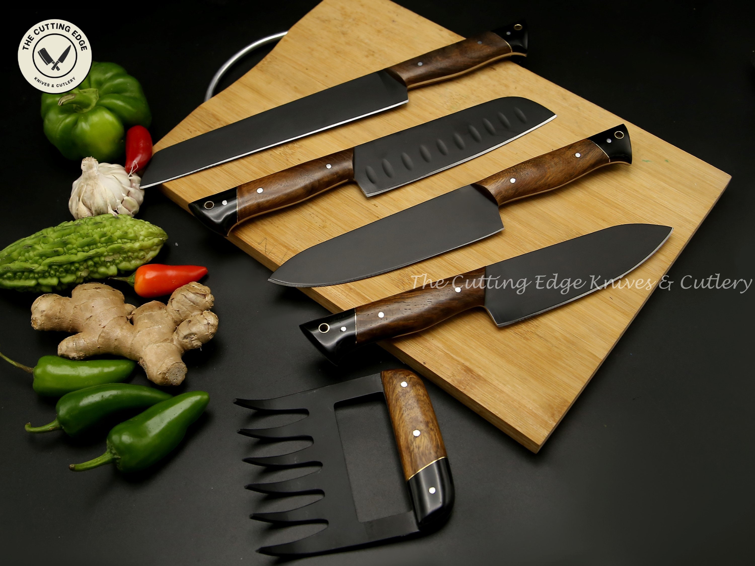 Resinwood Chef Knife Set Custom Kitchen Knife Set 4 Pcs - Etsy