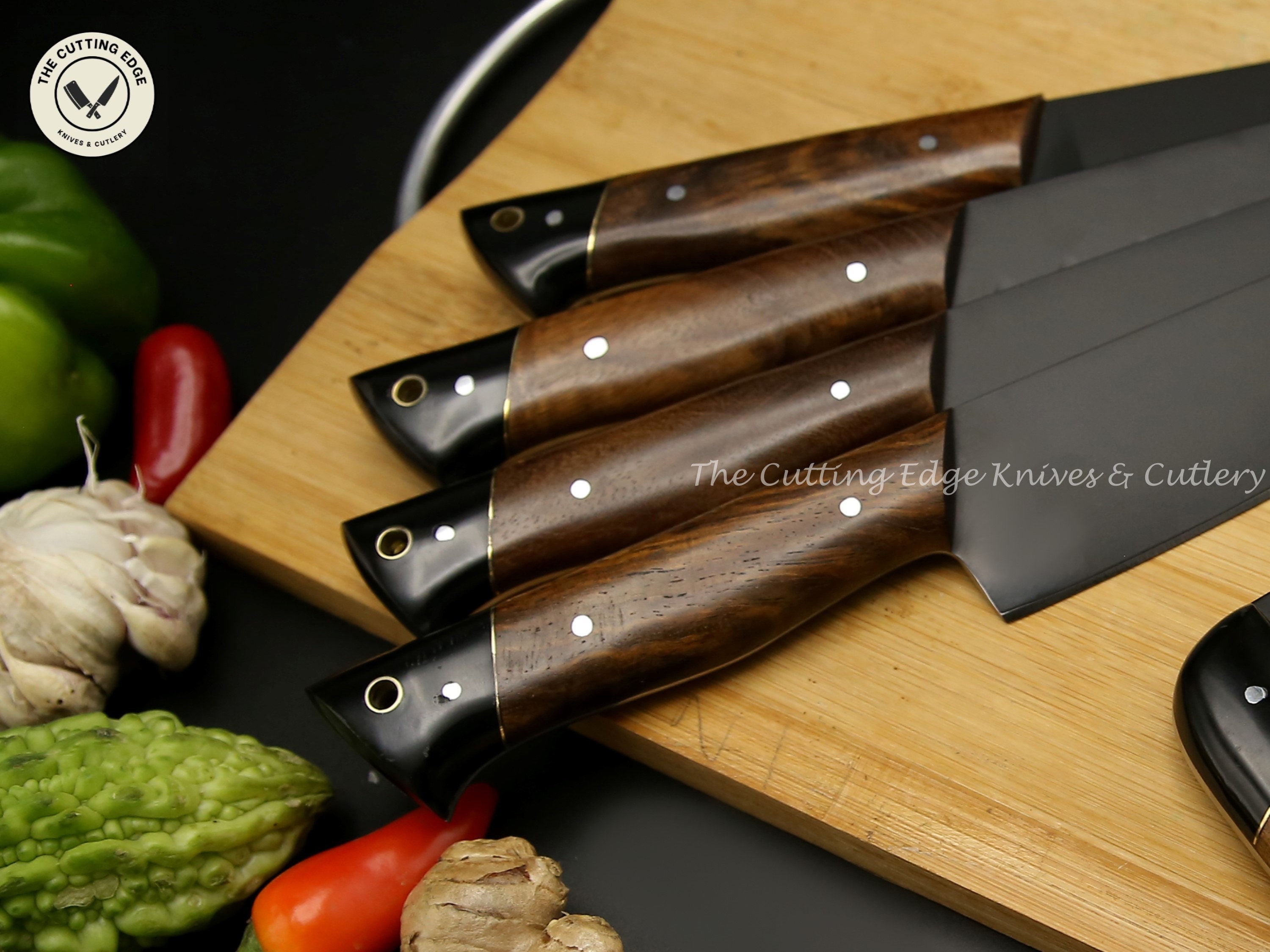Resinwood Chef Knife Set Custom Kitchen Knife Set 4 Pcs - Etsy