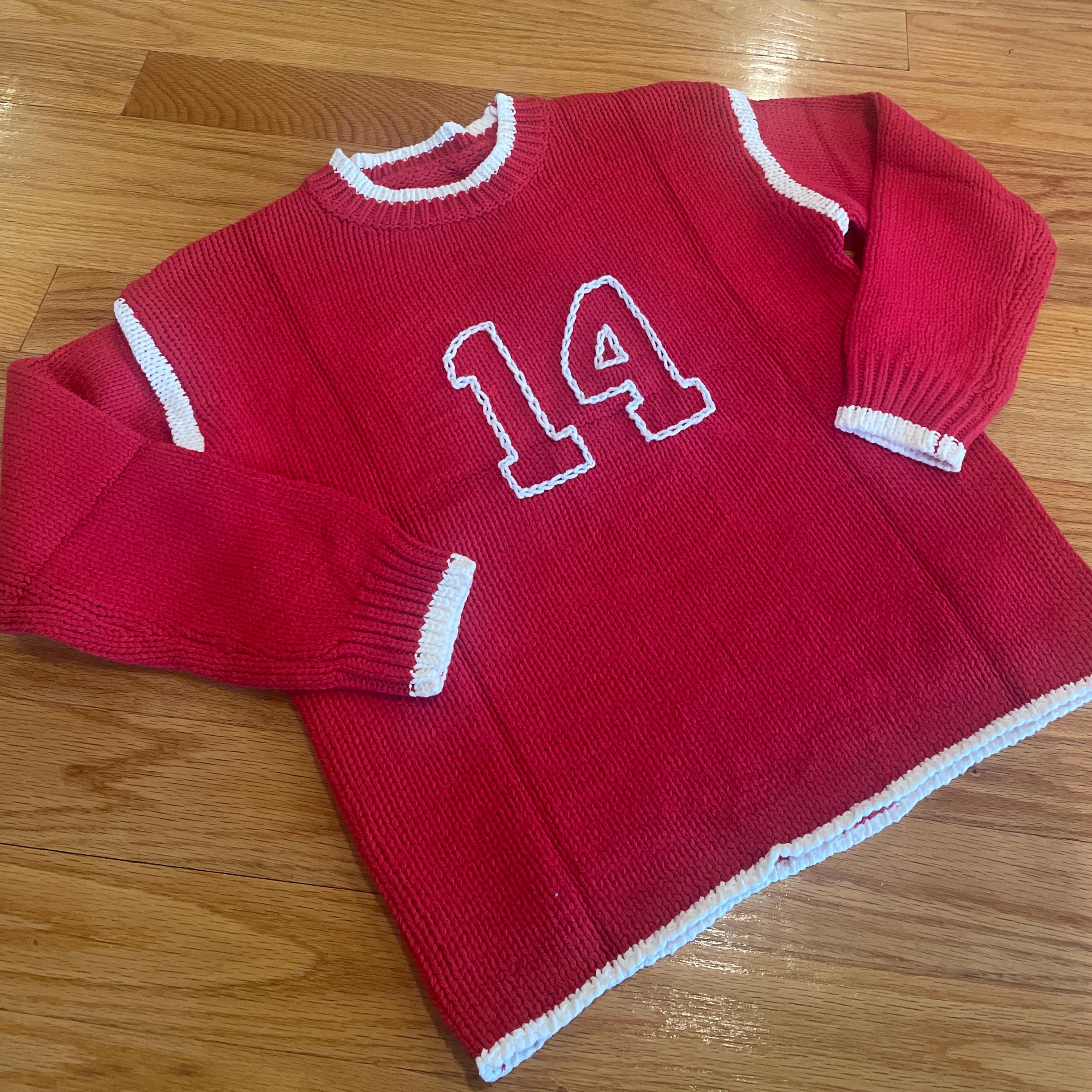 Embroidered Number Knit Sweater - Etsy