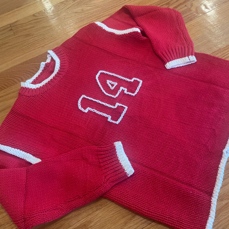 Embroidered Number Knit Sweater - Etsy