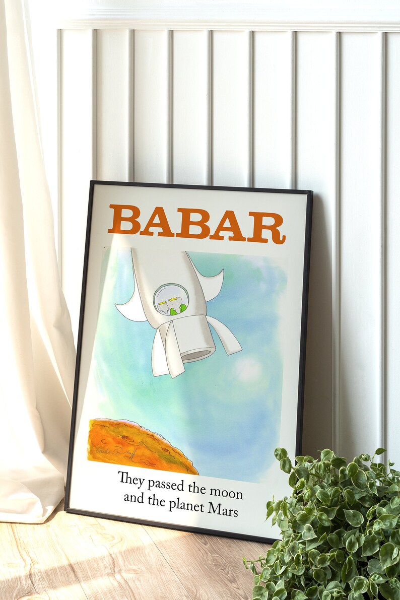 Babar the Elephant Print, Jean De Brunhoff, Vintage Nursery Decor - Etsy