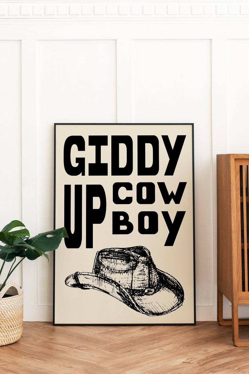 Giddy up Cowboy Print, Western Wall Art, Farmhouse Decor - Etsy