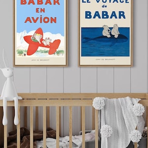 Babar the Elephant Wall Decor, Nursery Set of 9, Printable All Art ...