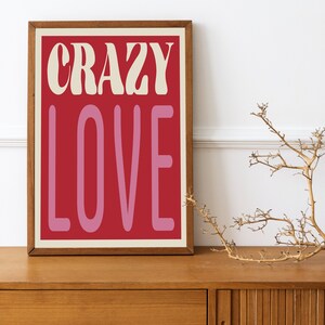 Crazy Love Art Print, Modern Typography Poster - Etsy