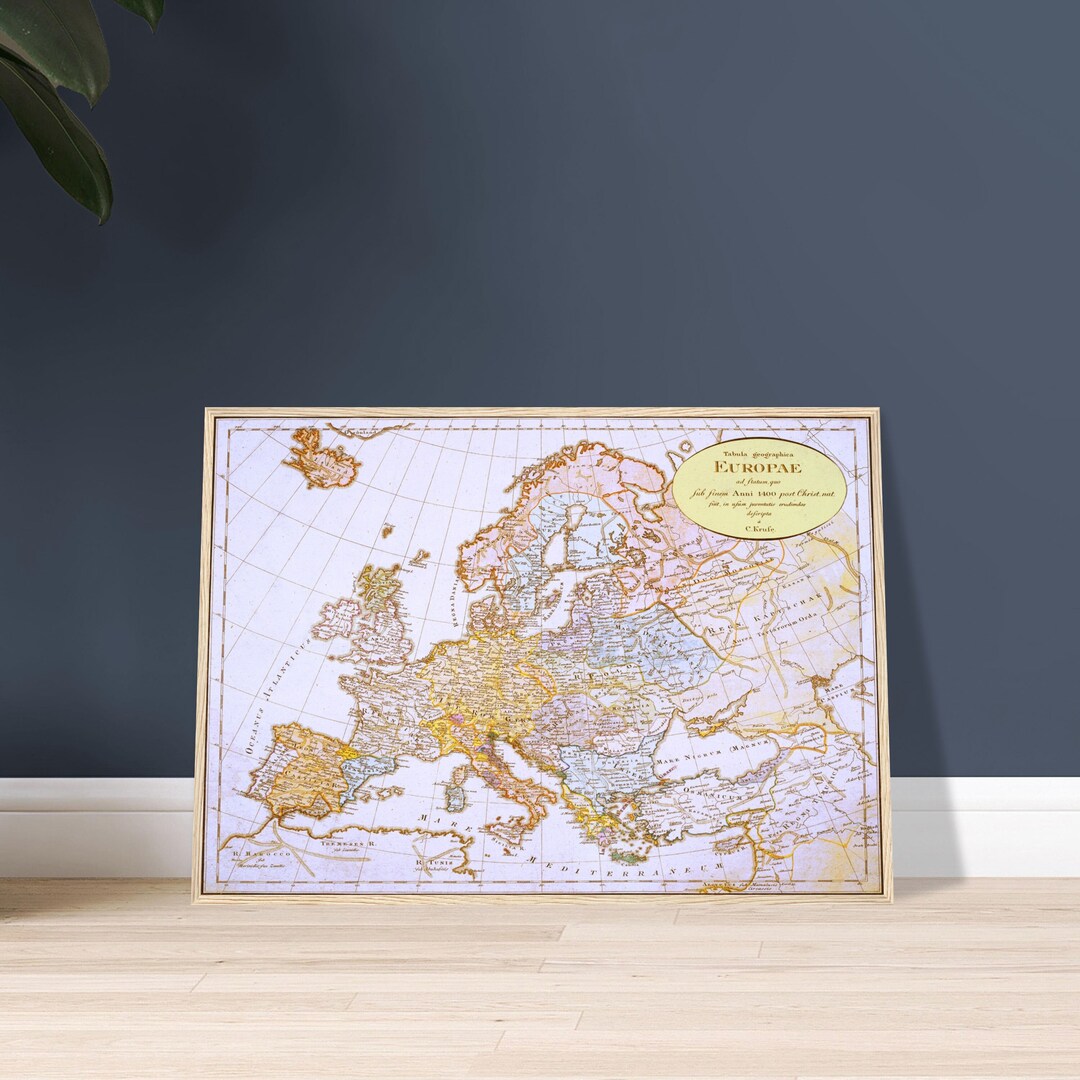 Europe 1400 Map Vintage Map World Map Antique Map Vintage - Etsy