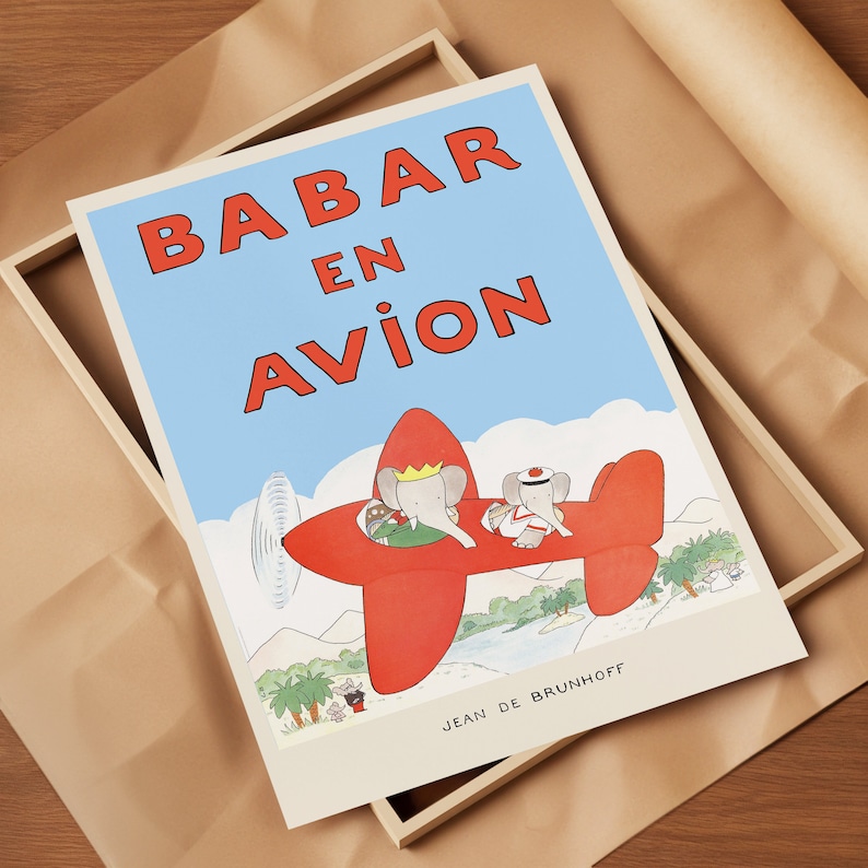 Babar the Elephant Wall Art Nursery Decor Kids Gift Retro Wall Art ...