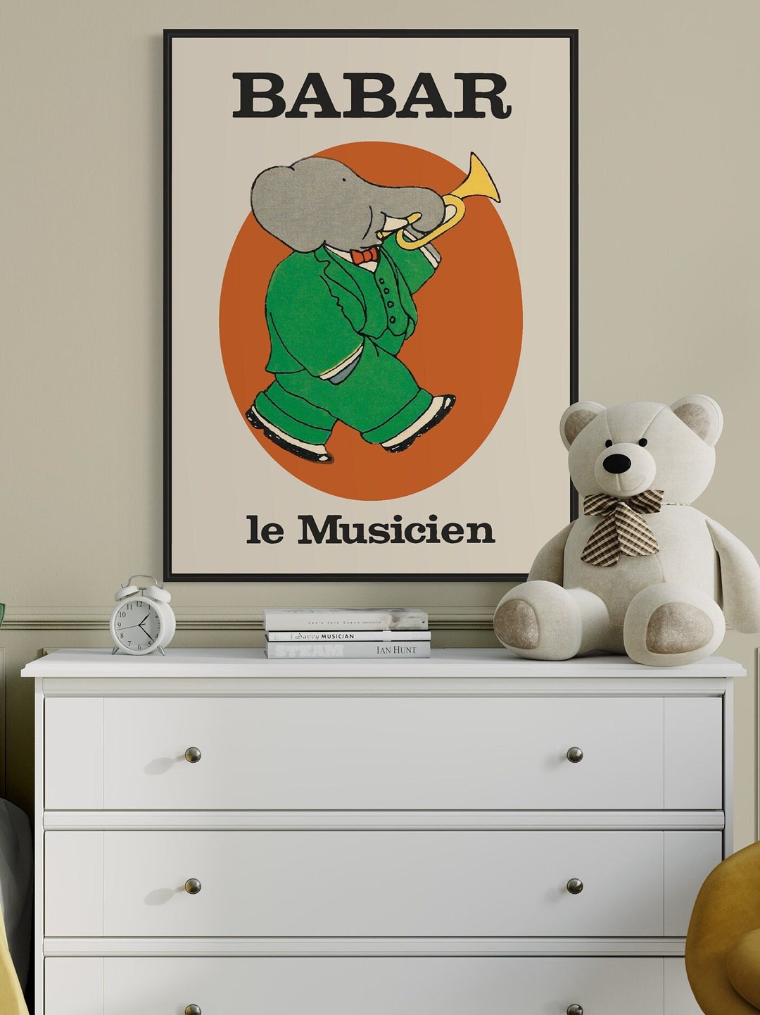 Babar the Elephant Wall Art Nursery Decor Kids Gift Retro Wall Art ...