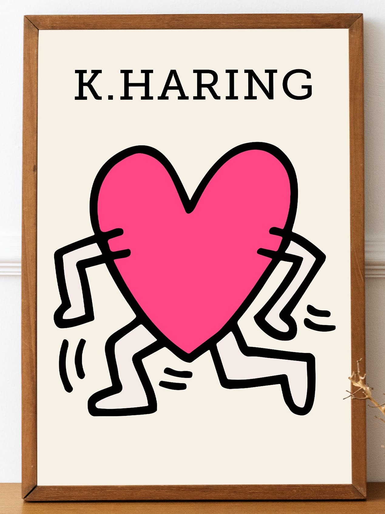 Keith Haring Love Heart Wall Art Print Colourful Modern Art - Etsy