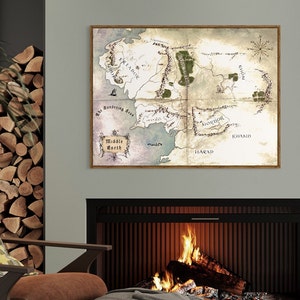 Middle Earth Map Poster, Antique Style LOTR Hobbit World Map - Etsy