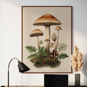 Botanical Mushrooms | Cottagecore Print, Vintage Fungi Print ...