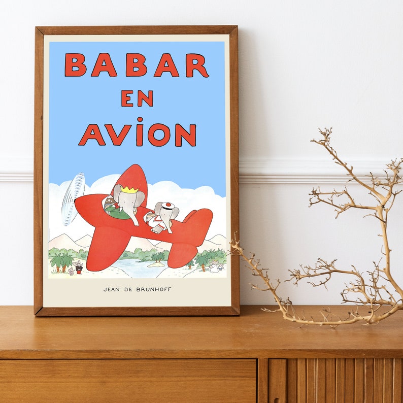 Babar the Elephant Wall Art Nursery Decor Kids Gift Retro Wall Art ...