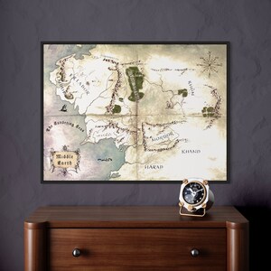 Middle Earth Map Poster, Antique Style LOTR Hobbit World Map - Etsy