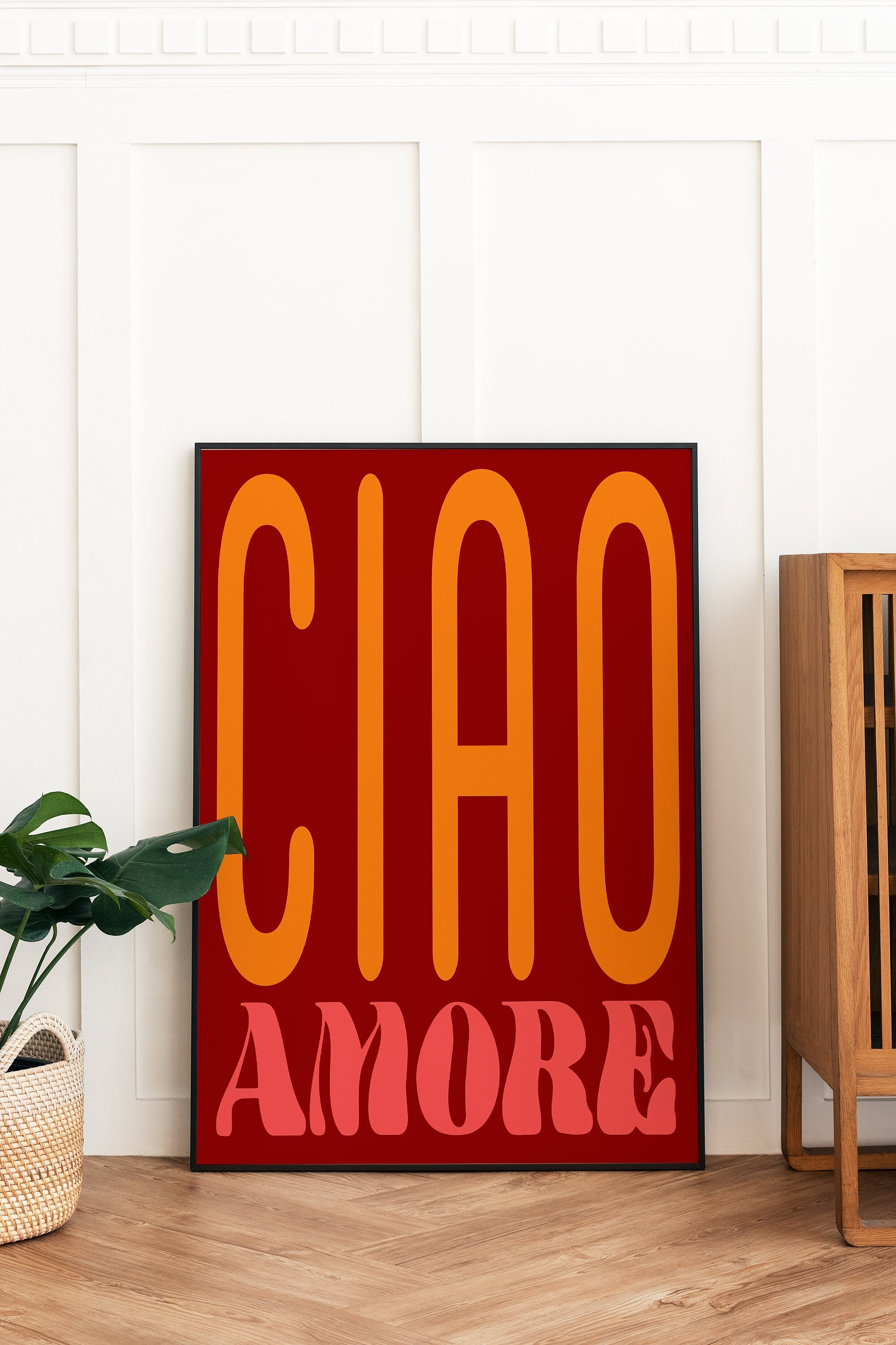 Typography Poster Ciao Amore Poster Modern Typography Print - Etsy