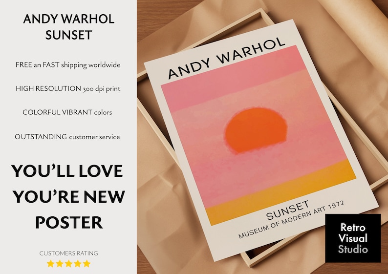 Andy Warhol Print Andy Warhol Sunset Print Museum Print Modern Art Andy ...