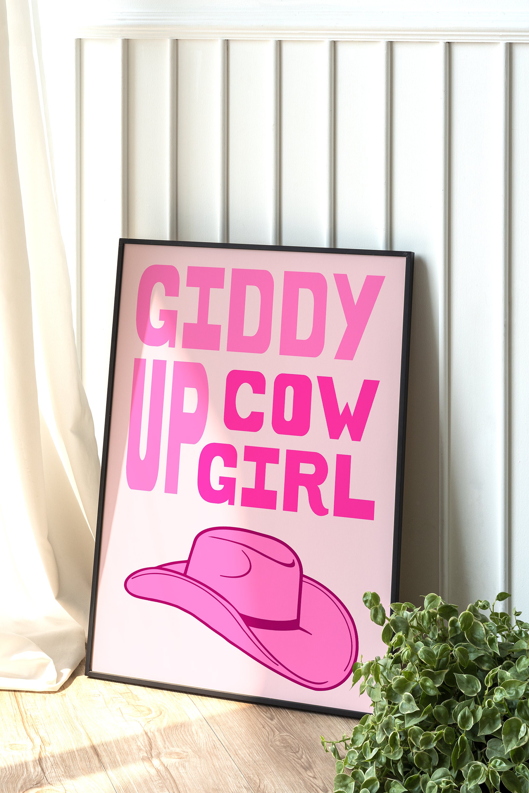 Giddy up Cowgirl Print Typography Poster Western Wall Decor - Etsy