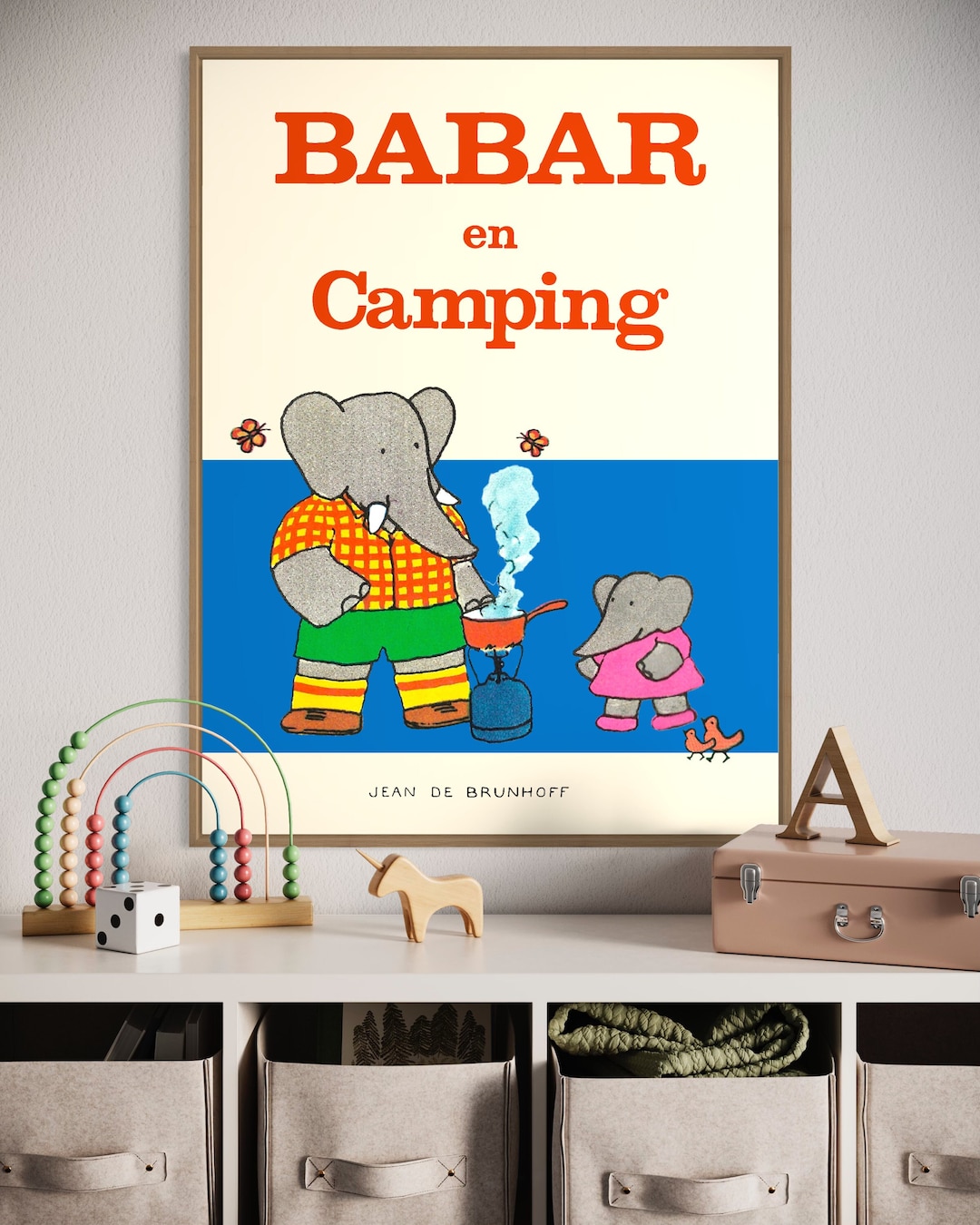 Babar En Camping Print, Retro Nursery Decor (digital Download) - Etsy