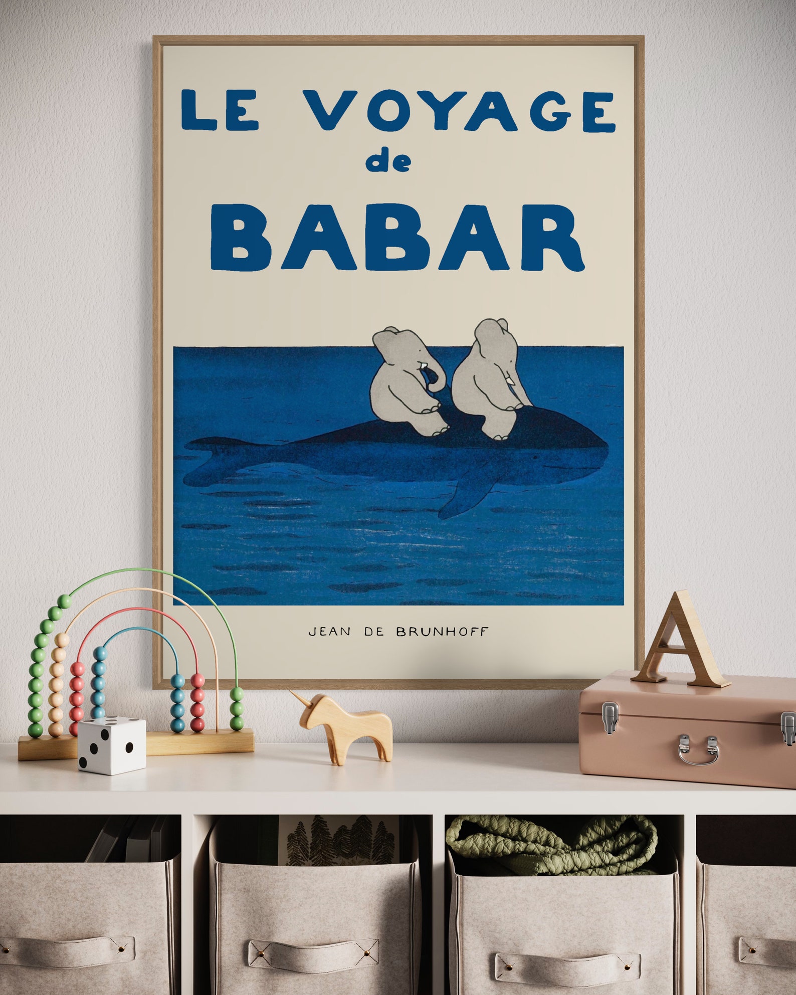 Babar the Elephant Wall Art Nursery Decor Kids Gift Retro Wall Art ...