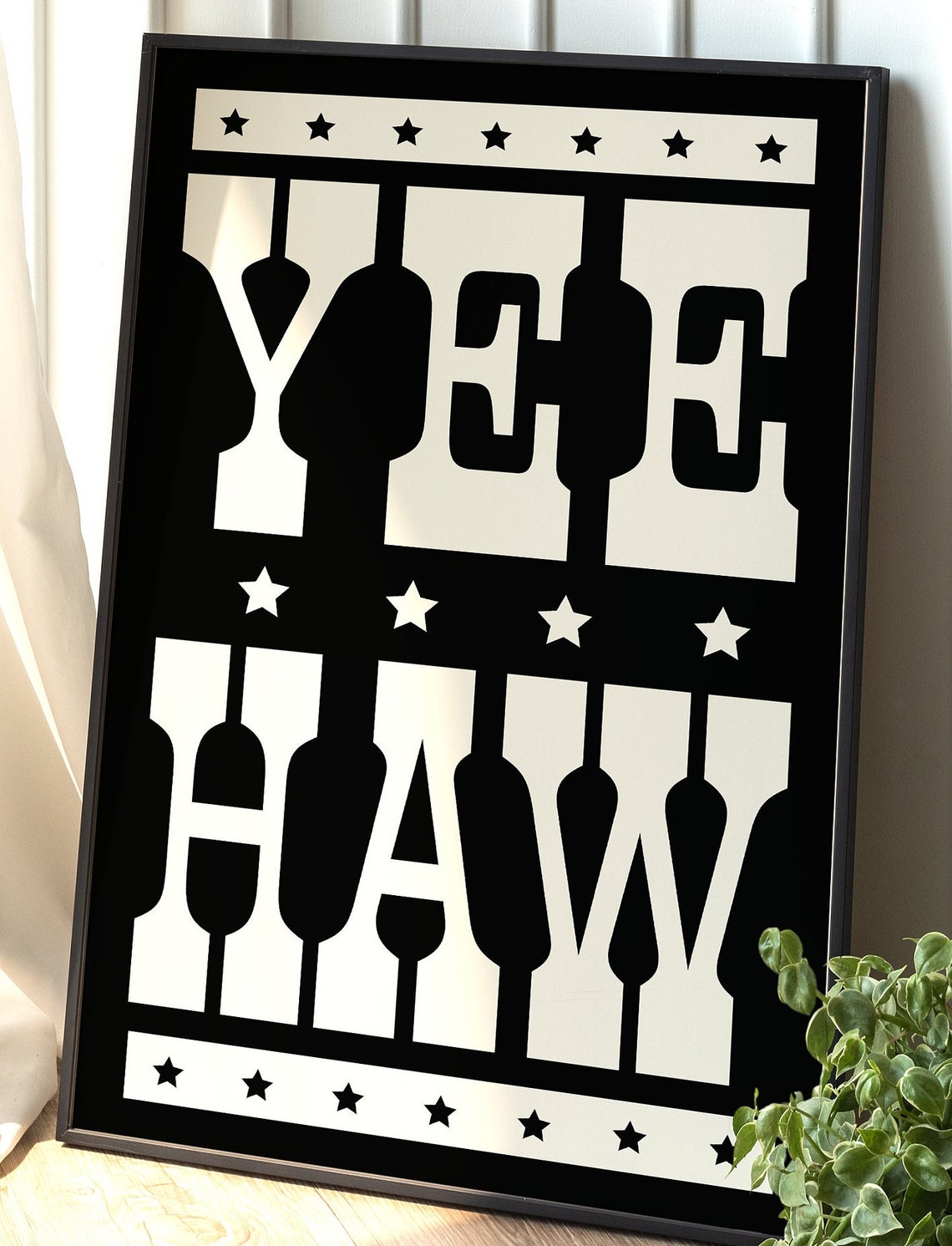 Yeehaw Cowboy Print Typography Poster Western Wall Decor - Etsy
