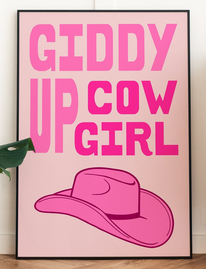 Giddy up Cowgirl Print Typography Poster Western Wall Decor - Etsy