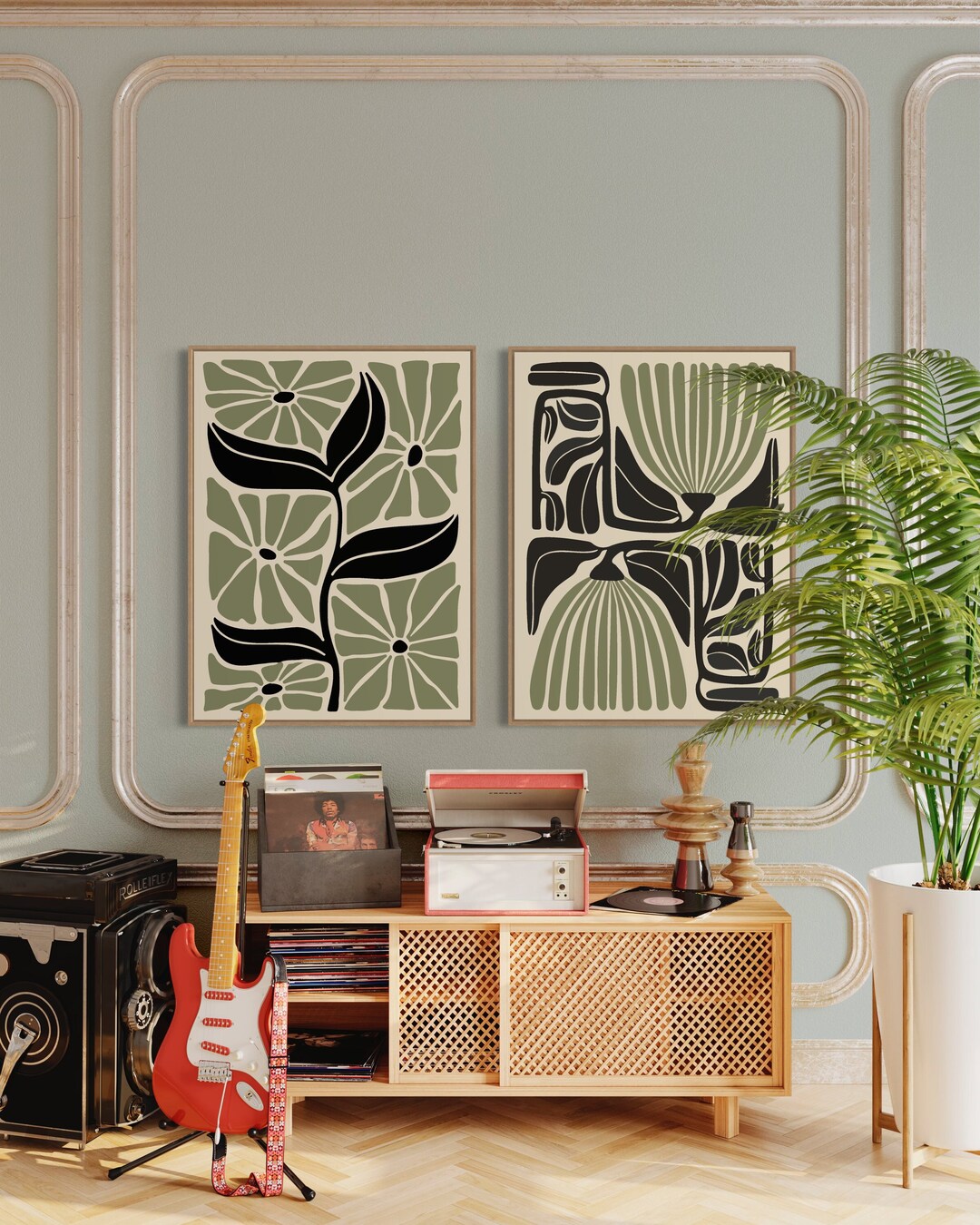 Abstract Botanical Art Print Set: Boho Home Decor (digital Download) - Etsy