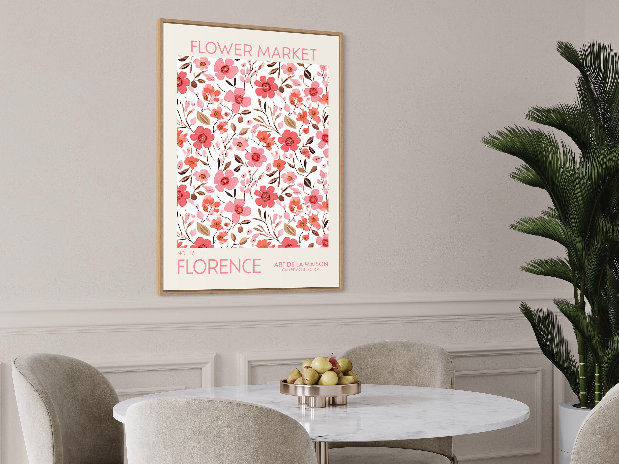Flower Market Print, Botanical Wall Art, Floral Decor Poster, Flower ...