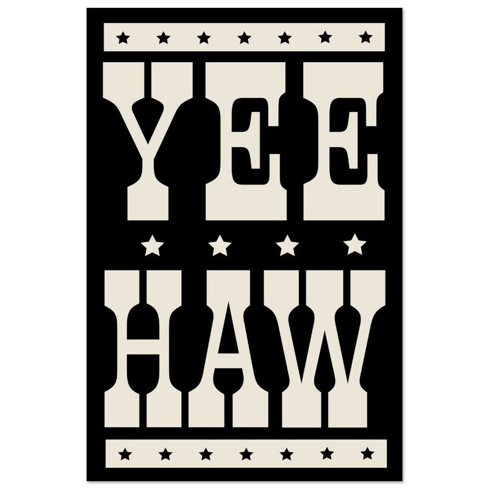 Yeehaw Cowboy Print Typography Poster Western Wall Decor - Etsy