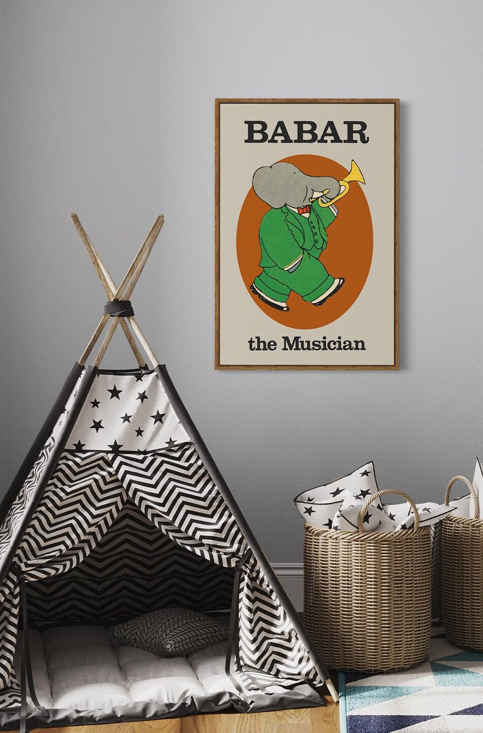 Babar the Elephant Wall Art Nursery Decor Kids Gift Printable Wall Art ...