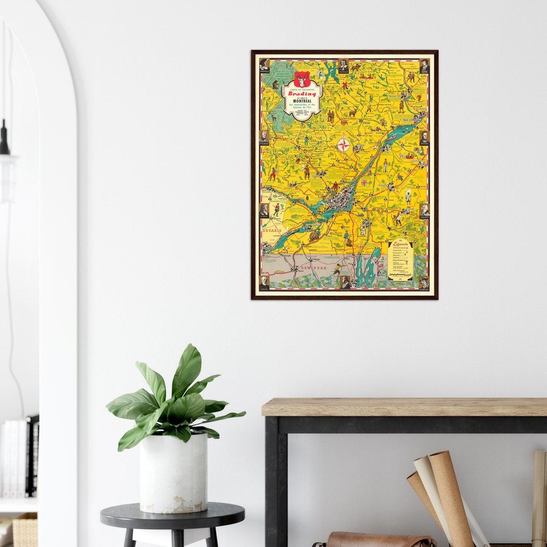 Montreal Map Print Map Montreal Vintage Tourist Map Old Map Print ...
