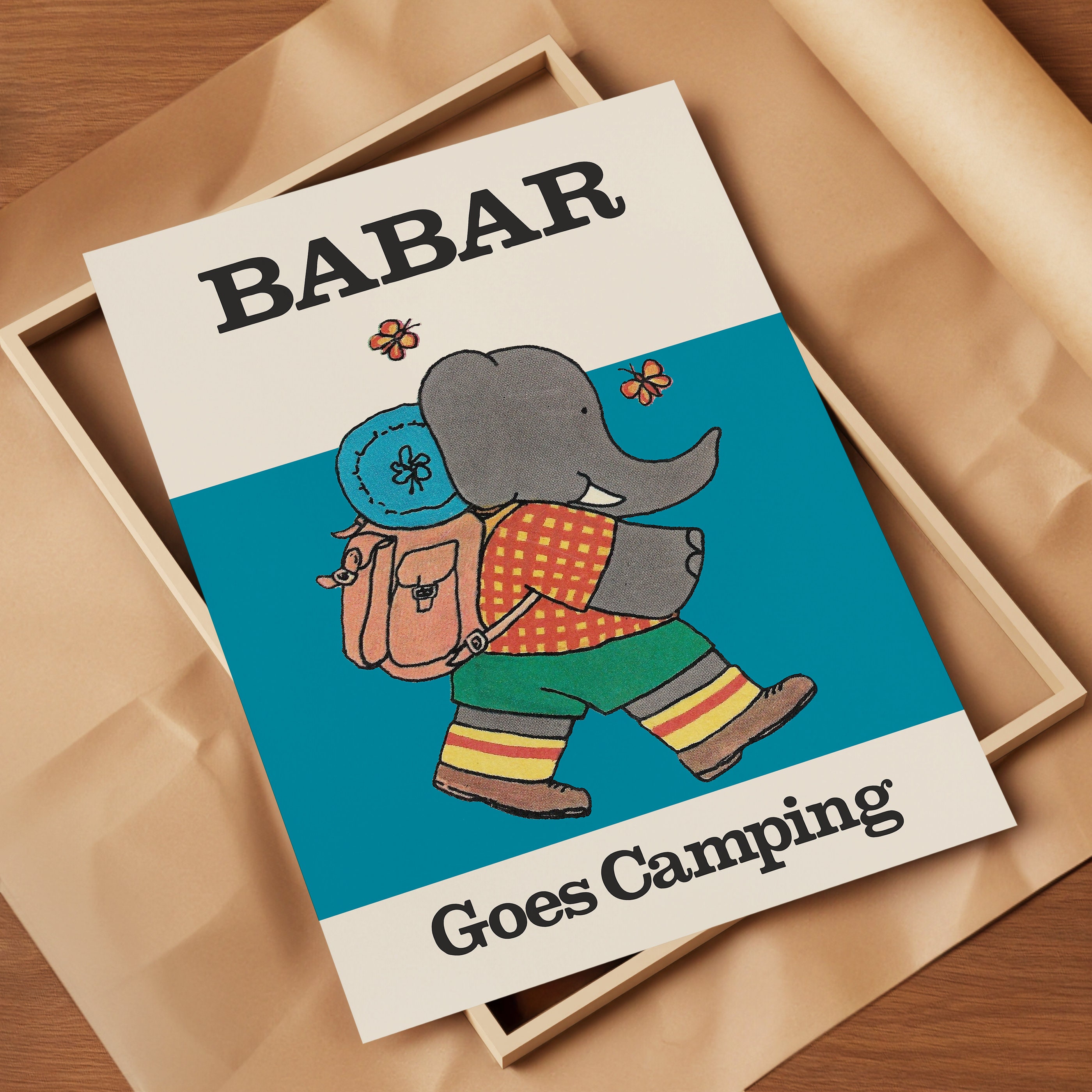 Babar the Elephant Wall Art Nursery Decor Kids Gift Retro Wall Art ...