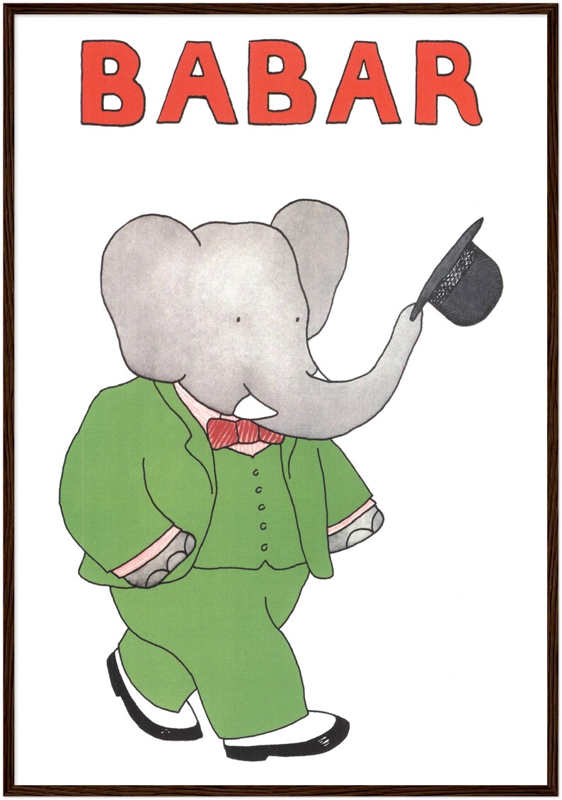 Babar the Elephant Print, Vintage Nursery Wall Art - Etsy