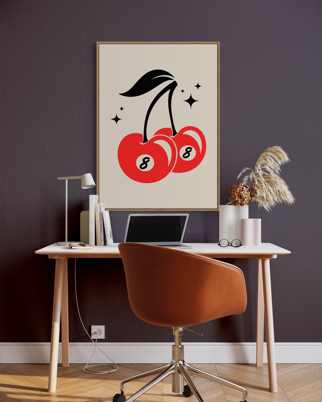Cherries Wall Art, Cherry Print, Playing Card Print,trendy Wall Art ...