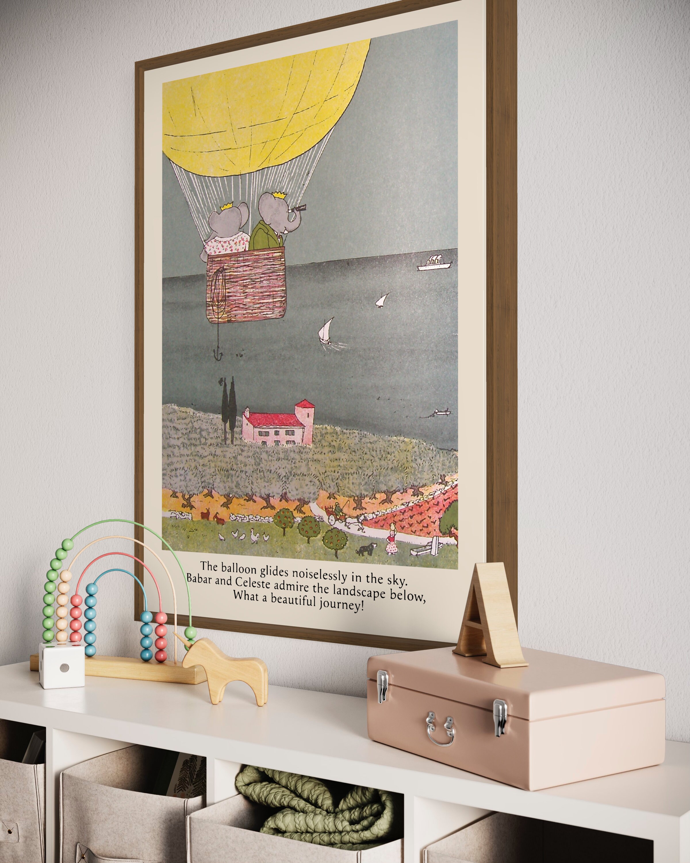 Babar the Elephant Wall Art Nursery Decor Kids Gift Retro Wall Art ...