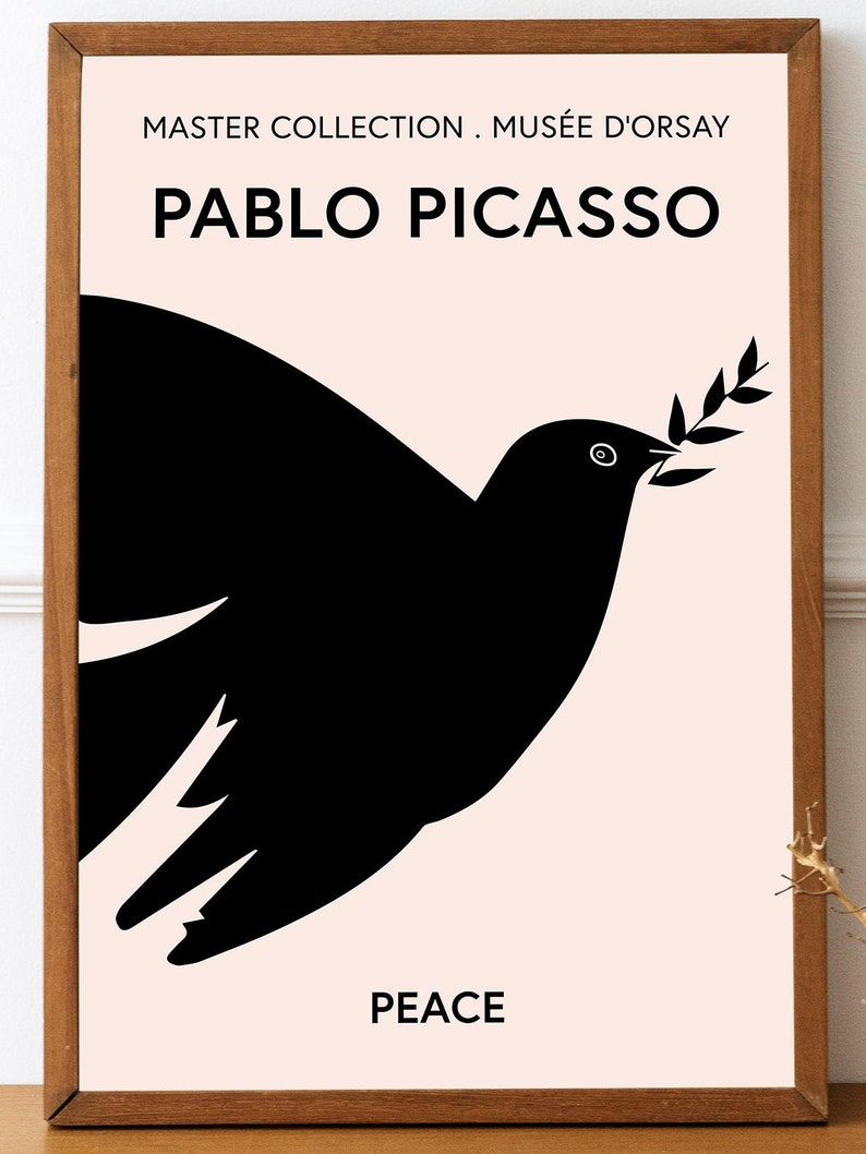 Picasso Dove Peace Exhibition Poster, Minimalist Art Print - Etsy