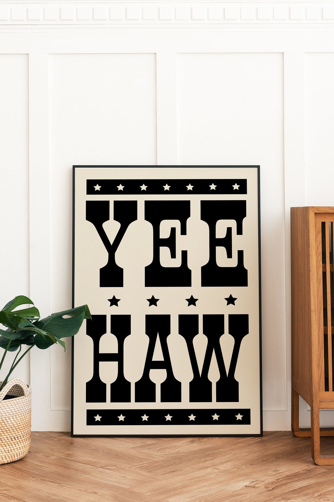 Yeehaw Typography Print: Western Wall Art, Rodeo Decor - Etsy