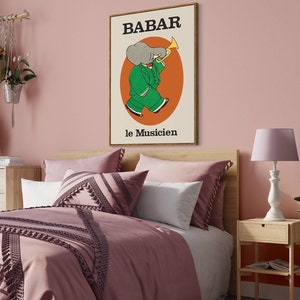Babar the Elephant Print, Retro Nursery Decor - Etsy