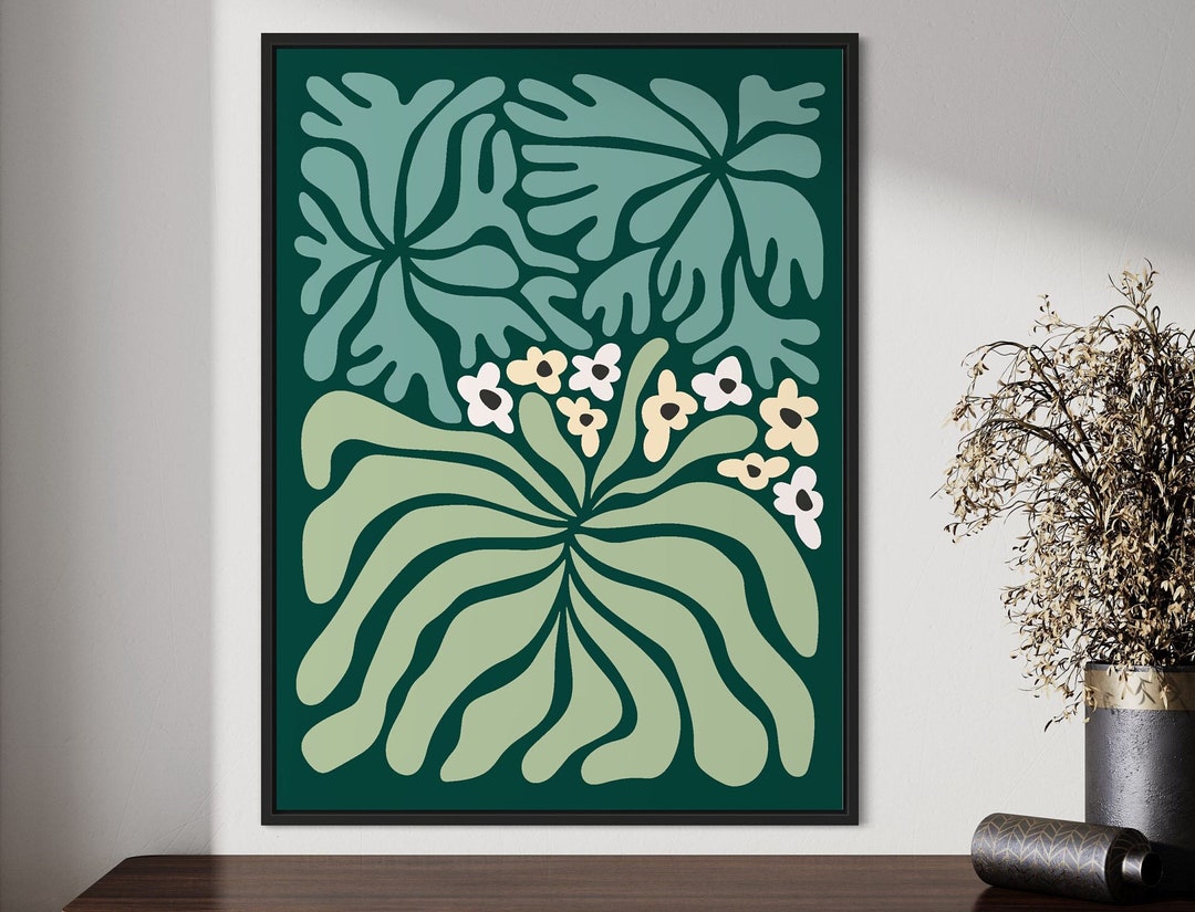 Abstract Botanical Print,sage Green Botanical Wall Decor Neutral Print ...
