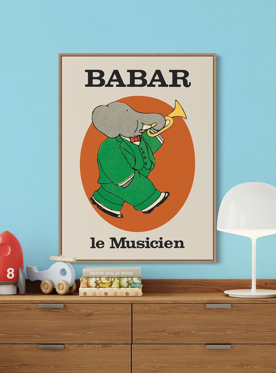 Babar the Elephant Wall Art Nursery Decor Kids Gift Retro Wall Art ...
