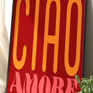 Typography Poster Ciao Amore Poster Modern Typography Print Home Decor ...