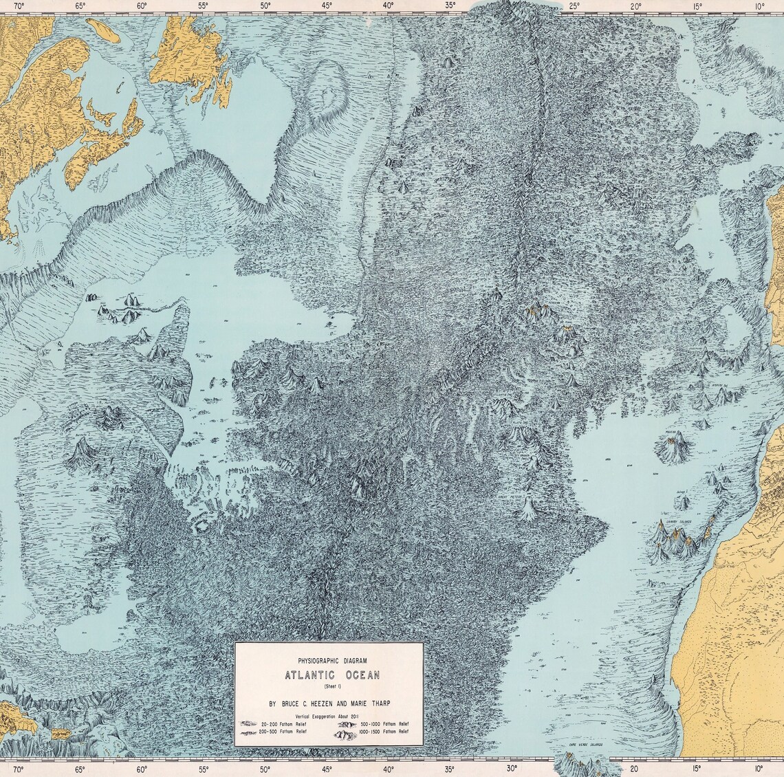 Ocean Floor Map Art Scientific Print Map Vintage Map Ocean - Etsy UK