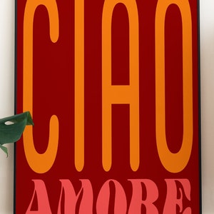 Typography Poster Ciao Amore Poster Modern Typography Print Home Decor ...