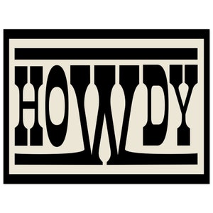 Howdy Typography Wall Art Print,western Wall Decor,cowboy Poster,ranch ...